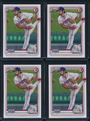 Lot of (4) SPENCER STRIDER 1st 2020 Bowman Draft Paper BRAVES Rookie RC ...