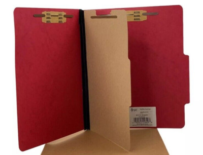 10 Folders Acco 4 Section Red Classification Folders Letter Size | eBay
