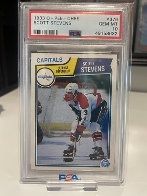 1983 O-Pee-Chee OPC 376 Scott Stevens Devils Capitals PSA 10 HOF Rookie ...