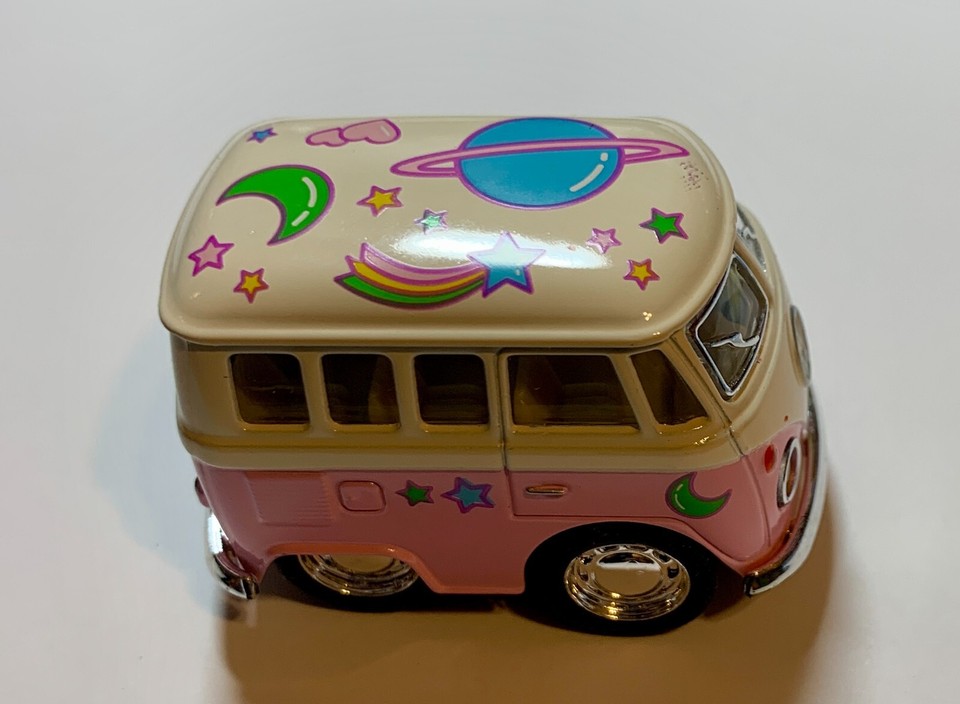 Kinsfun Light Pink with Design Little Van Volkswagen Die Cast Metal | eBay