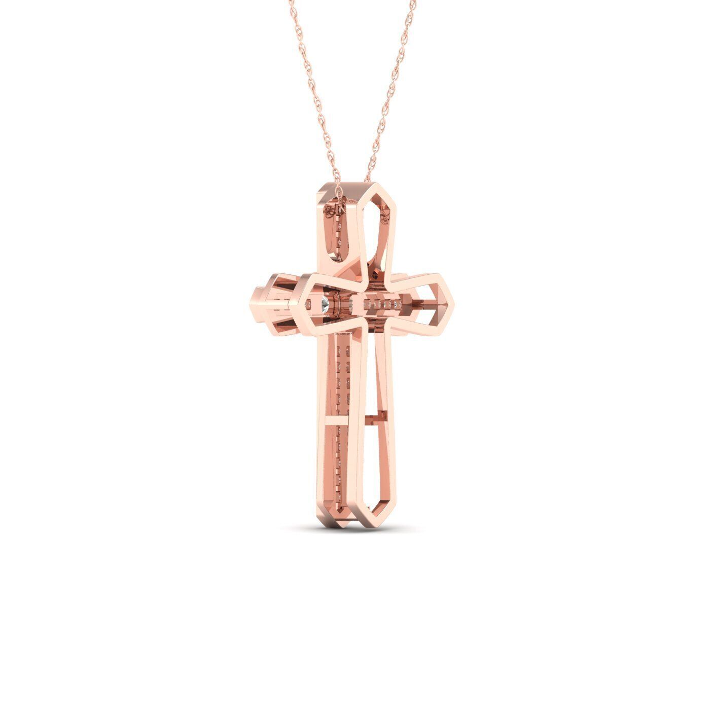 10k Rose Gold 0.13Ctw Diamond Pendant Necklace, H-I I2 Perfect Gift for ...