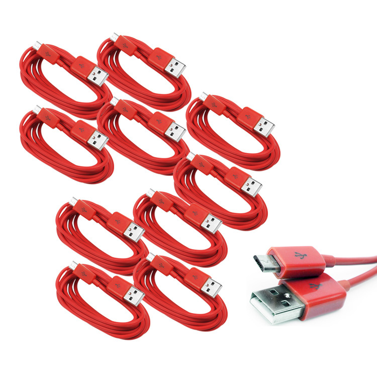 10X 6FT MICRO USB DATA SYNC CHARGER CABLE RED DROID HTC EVO ONE NEXUS ...