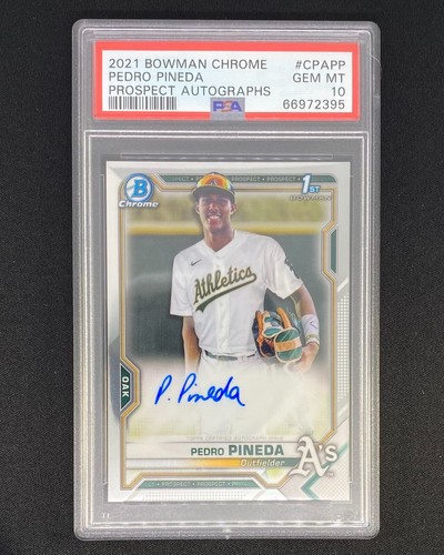 2021 Bowman Chrome Pedro Pineda 1st Auto PSA 10 GEM MINT Athletics ...