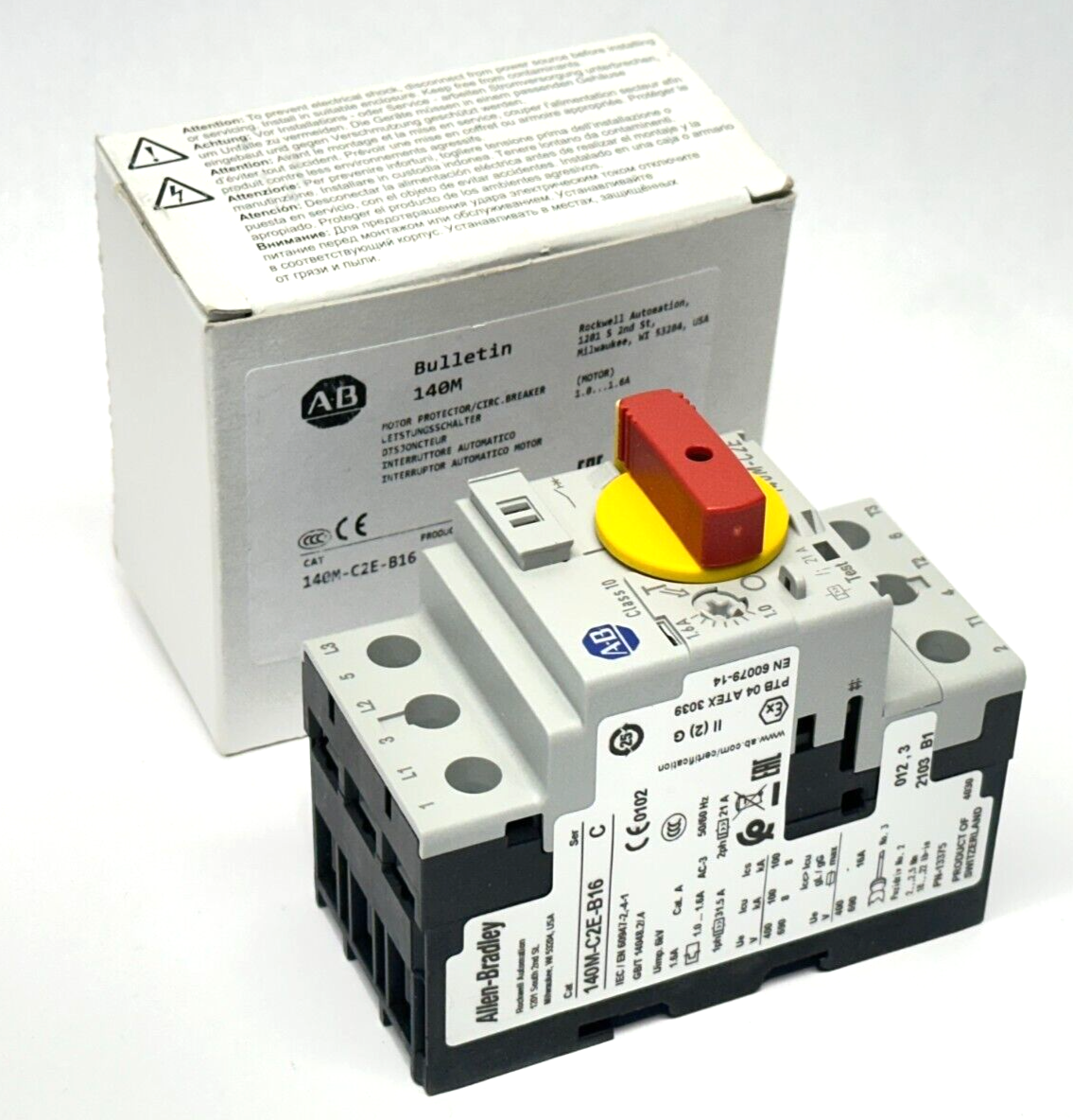 Allen Bradley 140M-C2E-B16 Ser C Motor Protector / Circuit Breaker 1.6A ...