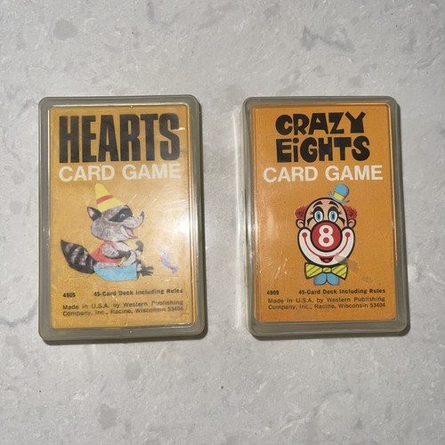 2 Vintage Whitman Card Games - 1951 Crazy Eights & 1963 Hearts ...