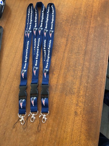 New England Patriots Football NFL Lanyard Key Ring Keychain w/ Safety ...