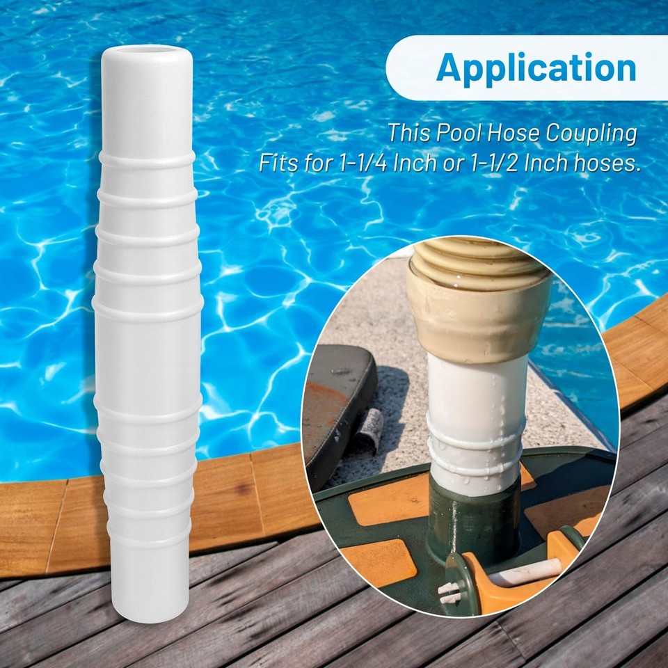 6 PCS Pool Hose Connector Coupling Kit 1-1/2 or 1-1/4 Pool Vacuum Hose ...