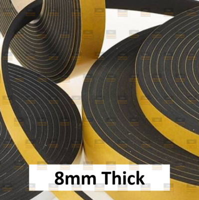 8mm Thick - Neoprene Adhesive Backed Foam Sponge Strip Roll Tape - 8mm ...