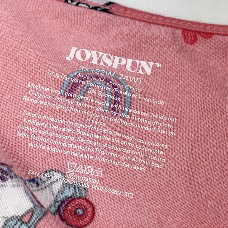 Joy Spun Graphic Retro Skates Strawberry Pajama Shorts Set Women’s 3X ...