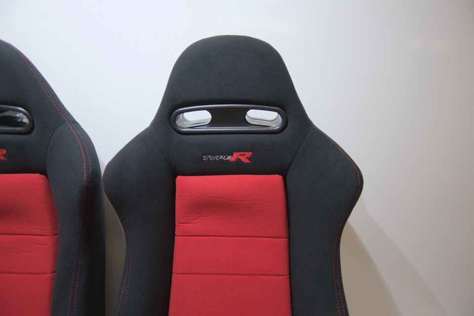 Brand New Pair Type R Seats Red Black New Cloth With rails and sliders ...