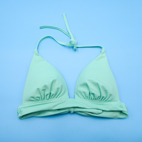 Victorias Secret Small Blue Triangle Bikini Top Plunge Padded Push-up ...