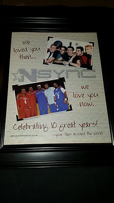 NSync 10th Anniversary Fan Tribute Promo Poster Ad Framed! | eBay
