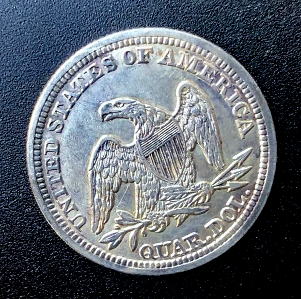 US, Liberty Seated, 1845, Quarter, Near Uncirculated silver coin, High ...