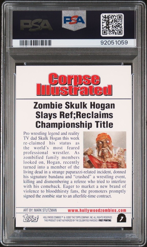 2007 Topps Hollywood Zombies Skulk Hogan Card #7 PSA GEM MT 10 | eBay