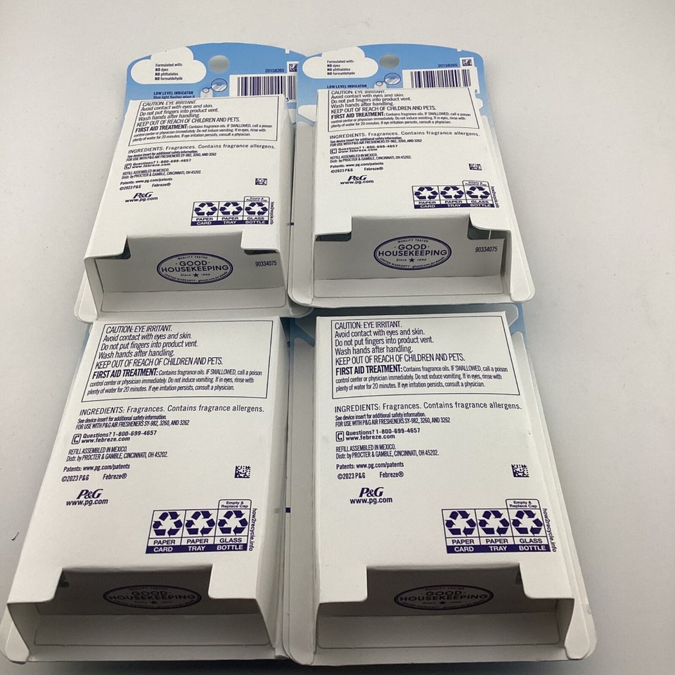 (4) Febreze Plug in Air Freshener Scented Oil Refill,Refresh&Energize(4 ...