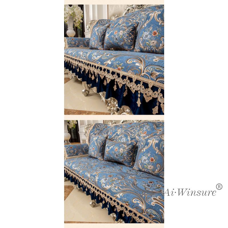 Retro Lace Sofa Covers 1/2/3 Seater Non-slip Jacquard Floral Couch ...