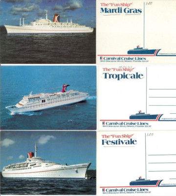 Post Card Lot - Carnival Cruise Lines - Funships | eBay
