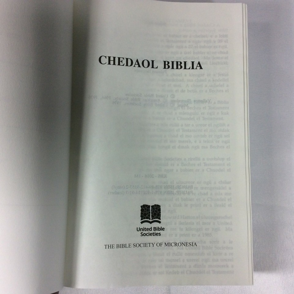 CHEDAOL BIBLIA Palauan Holy Bible Palau Language Translation Society ...