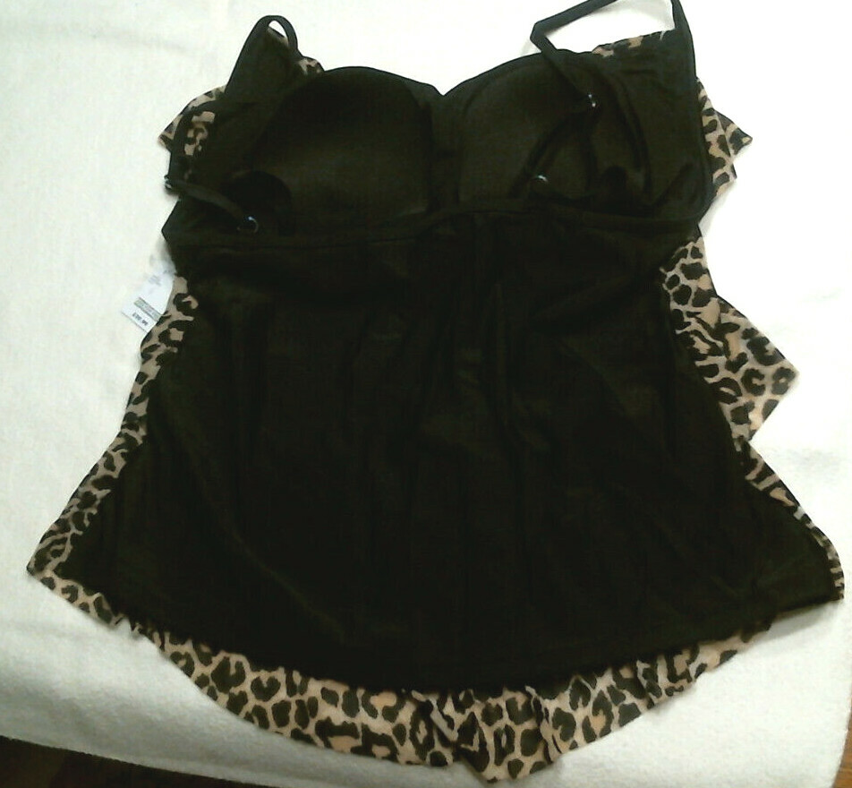 Jaclyn Smith Swim Tiered Tankini Top, Animal Print, Missy Sizes, NWT | eBay