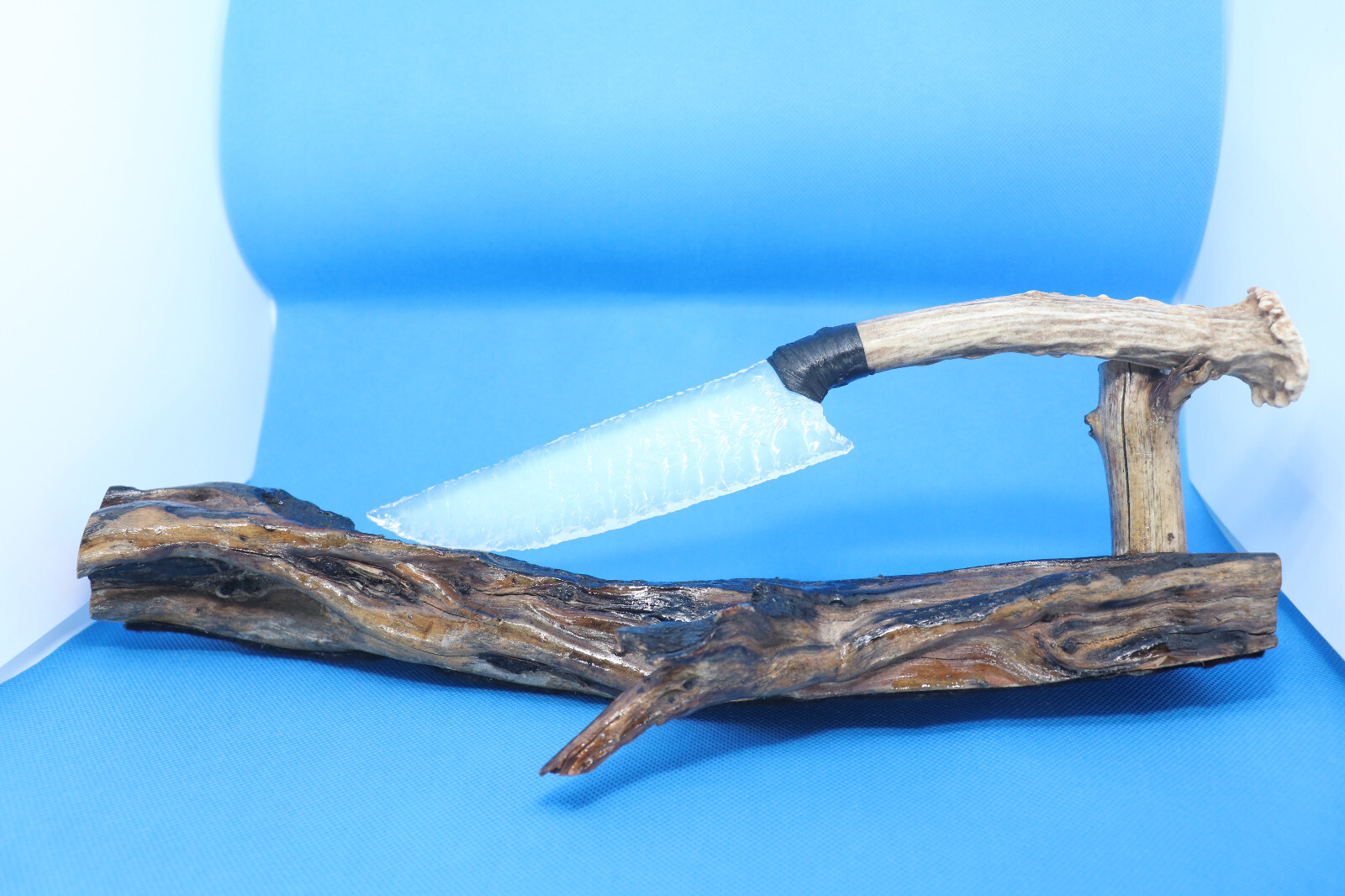 Flint Knapped Opalite Knife Blade on Deer Antler handle Handmade ...