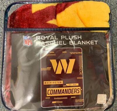 WASHINGTON COMMANDERS 60"X80" ROYAL PLUSH RASCHEL BLANKET NEW NORTHWEST ...
