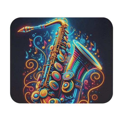Mouse Pad (Rectangle) Music Saxophone Neon Style Design 6, Gift ...
