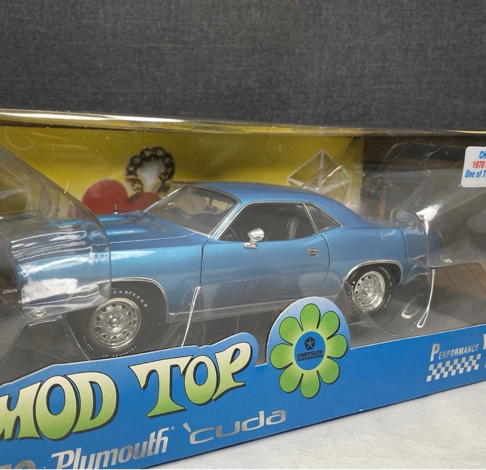 RARE Diecast Promotions Mod Top 1970 Plymouth Cuda 383 Chase Car Blue 1 ...