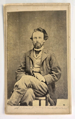 Antique Civil War Era CDV Photo Tax Stamp ID'd Albert Mason Handsome ...