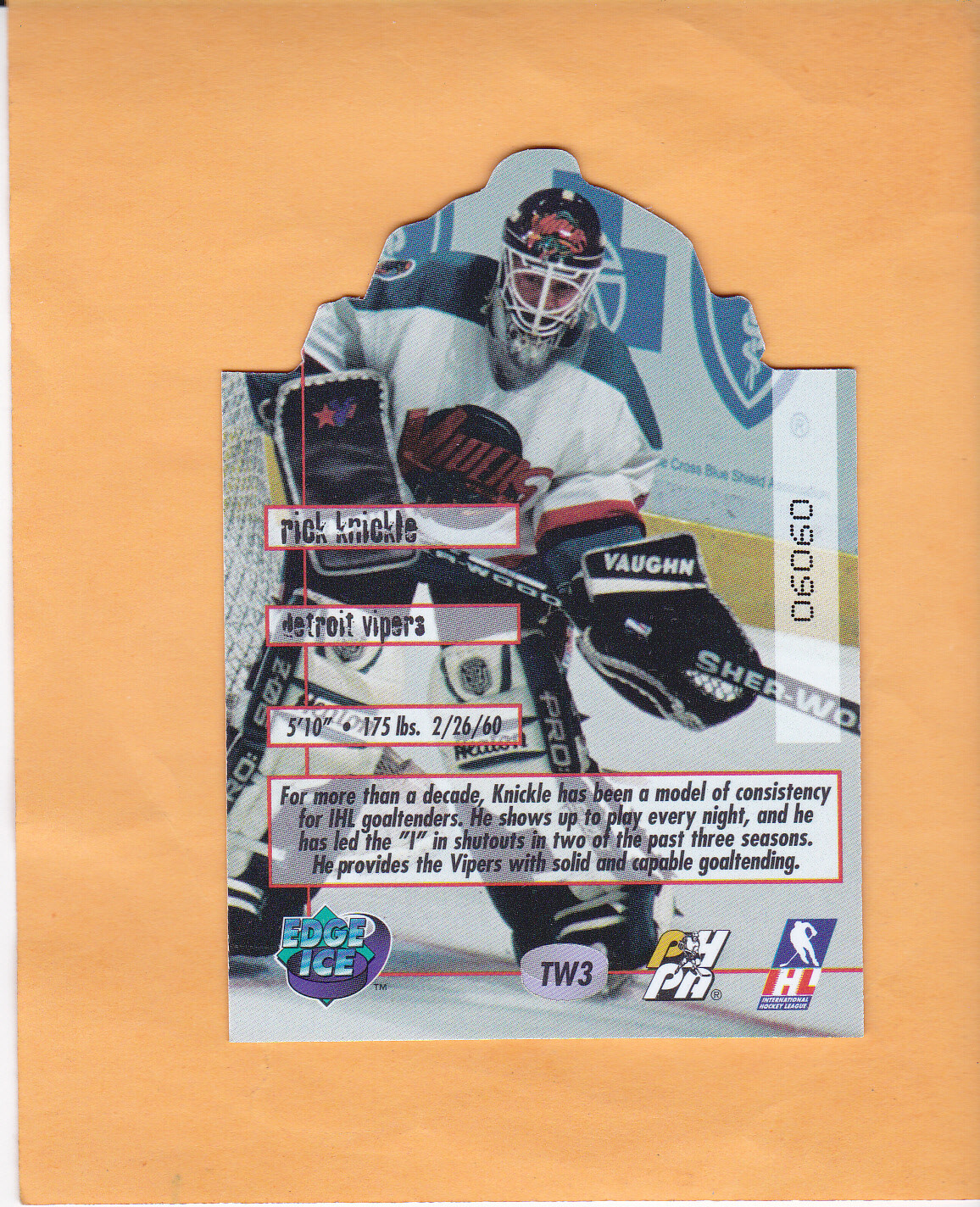 RICK KNICKLE #TW3 1996 THE EDGE THE WALL DIECUT SER'D 06060 DETROIT ...