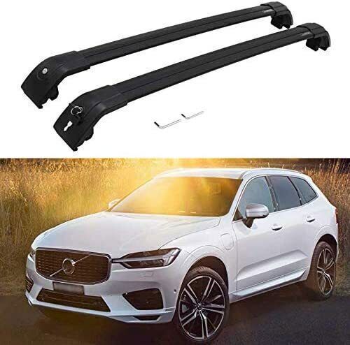2Pcs Fit for Volvo XC60 XC 2018-2023 Lockable Roof Rail Racks Cross Bar ...