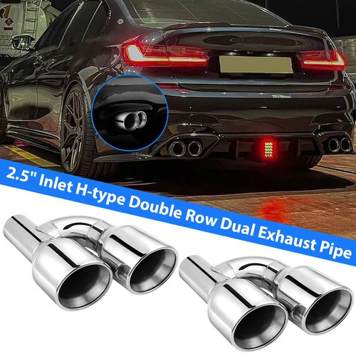 2.5'' Stainless Steel Exhaust Tip Dual Pipe Tip For 3 Series G20 M330i ...