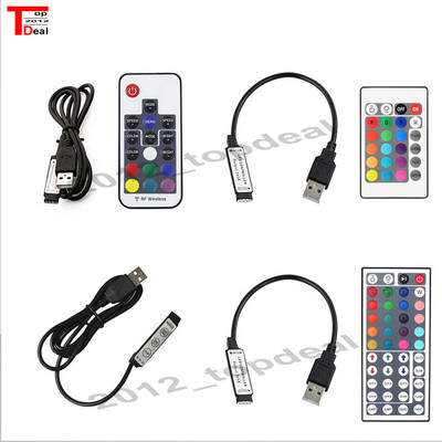 1pc 3/17/24/44 Key USB Remote Controller For 5V 5050 RGB LED Strip ...
