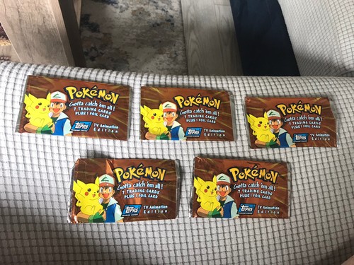 Lot of 5 Vintage Topps Pokemon TV Animation Edition Empty Booster Pack ...