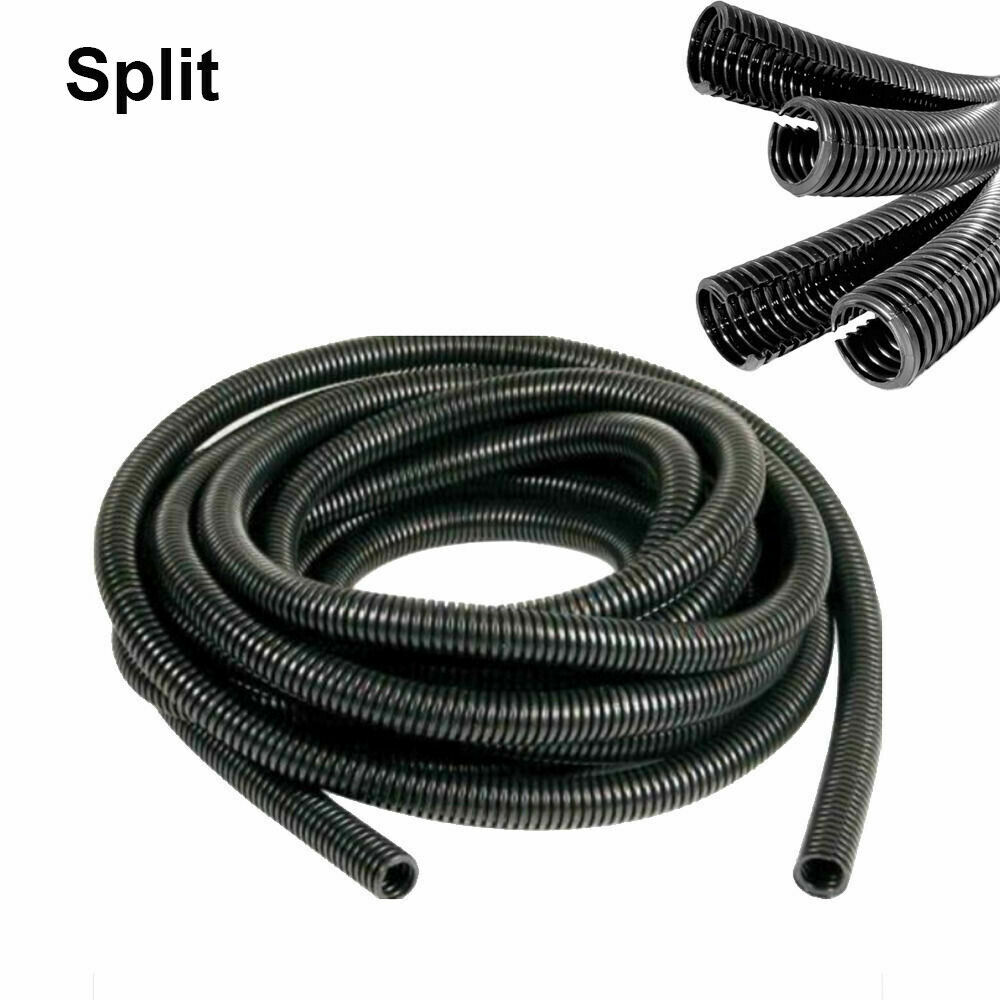 10M Split Wire Loom Spiral Conduit Tubing Rigid Corrugated Cable UV ...