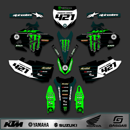 Custom MX Graphics Kit Yamaha YZ125 YZ250 2015-2021 – 2 Stroke Dirt ...