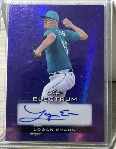 Logan Evans 2024 Leaf Electrum Baseball Purple Auto 1/25 Sp Seattle ...