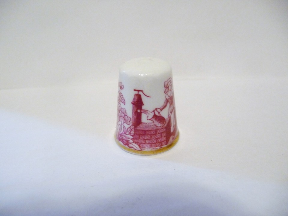 THIMBLE WGPH '80'S FB CHINA SPODE ENGLAND "GIRL AT WELL" | eBay