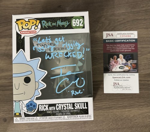 Ian Cardoni Signed Rick with Crystal Skull Rick and Morty Funko Pop 692 ...