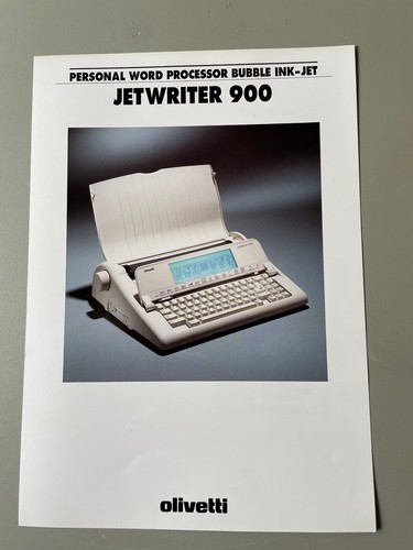 Olivetti depliant brochure Personal Word Processor Jetwriter 900 Bubble ...