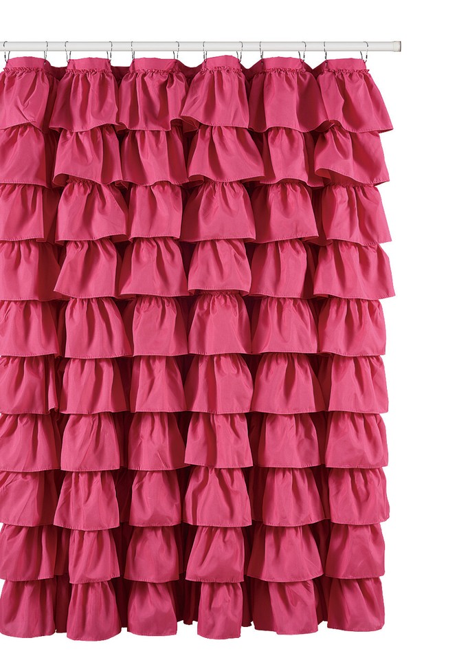 Ruffle Fabric Shower Curtain Assorted Color | eBay