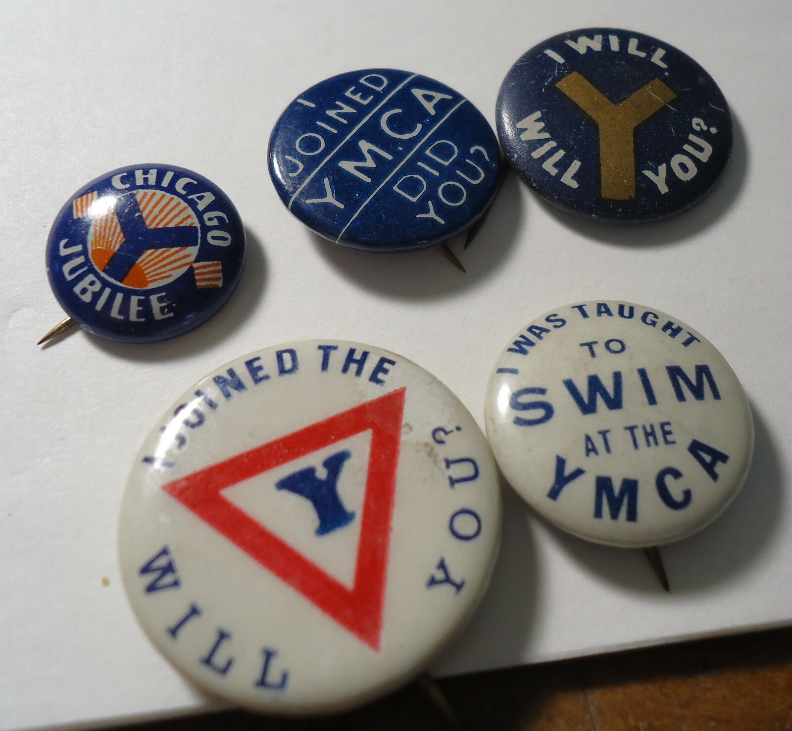 5 Vintage Antique YMCA Pinbacks , Unusual hard to Find Early Pins | eBay
