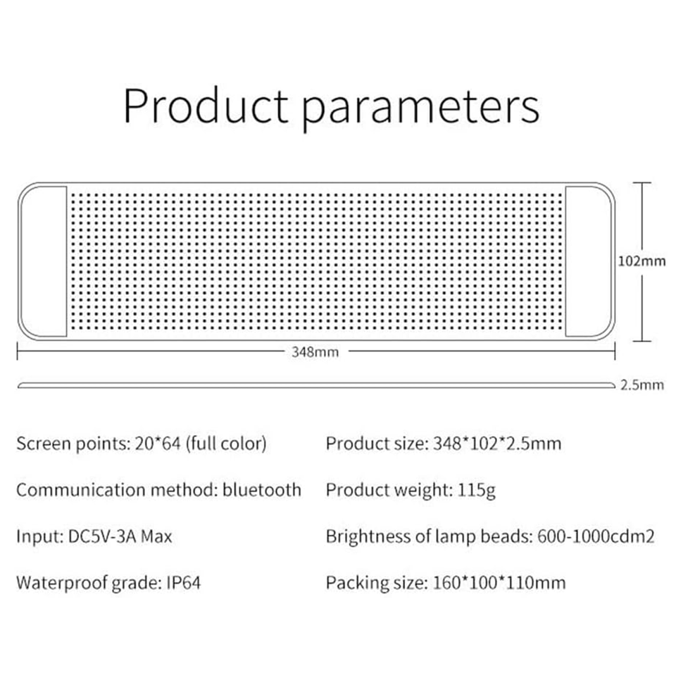 Car Truck Windshield Flexible LED Display Screen Blinking Eyes Animated ...