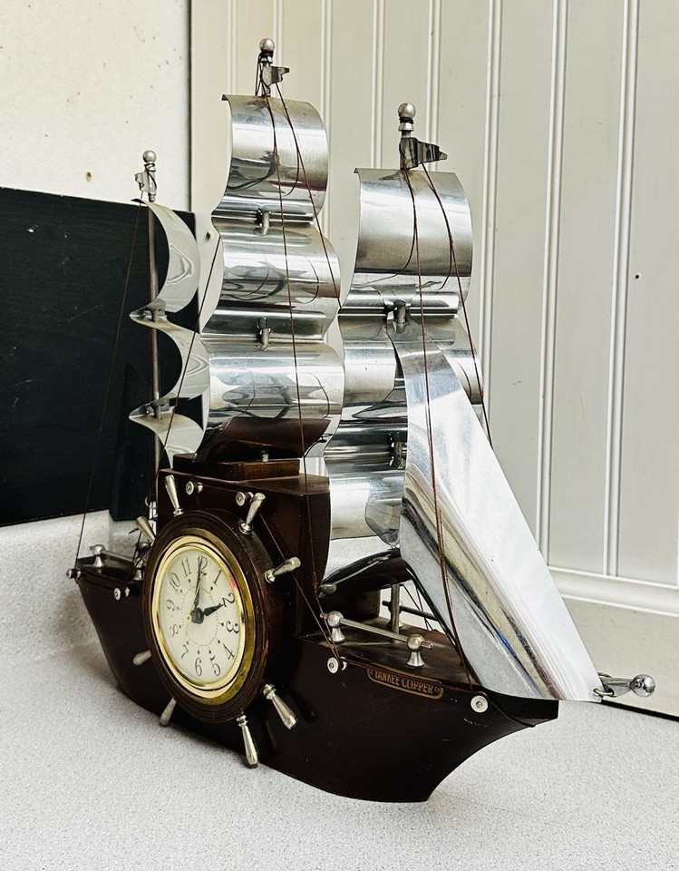 Vintage Original Wood Yankee Clipper Boat SESSION Clock 1920-40 Working ...
