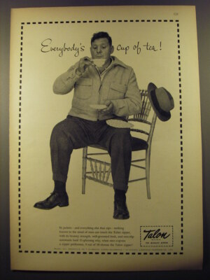 1954 Talon Zippers Ad - Everybody's cup of tea | eBay