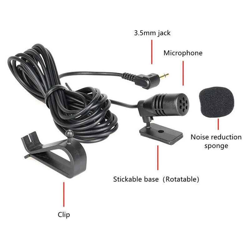 3.5mm Wired External Microphone Car Head Unit Radio Stereo Slim Mic ...