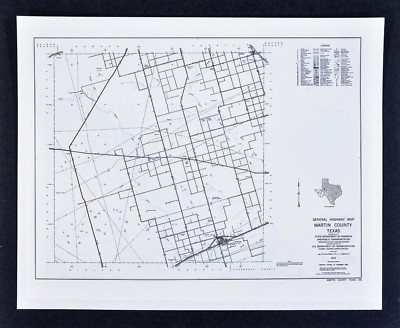 Texas Map - Martin County Stanton Ackerly Tarzan Lenorah Flower Grove ...