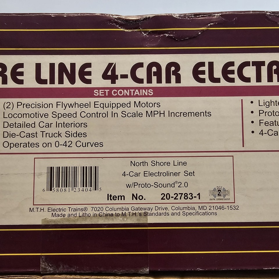 MTH 20-2783-1 North Shore Line 4-Car Electroliner Set w/Protosound 2.0 ...