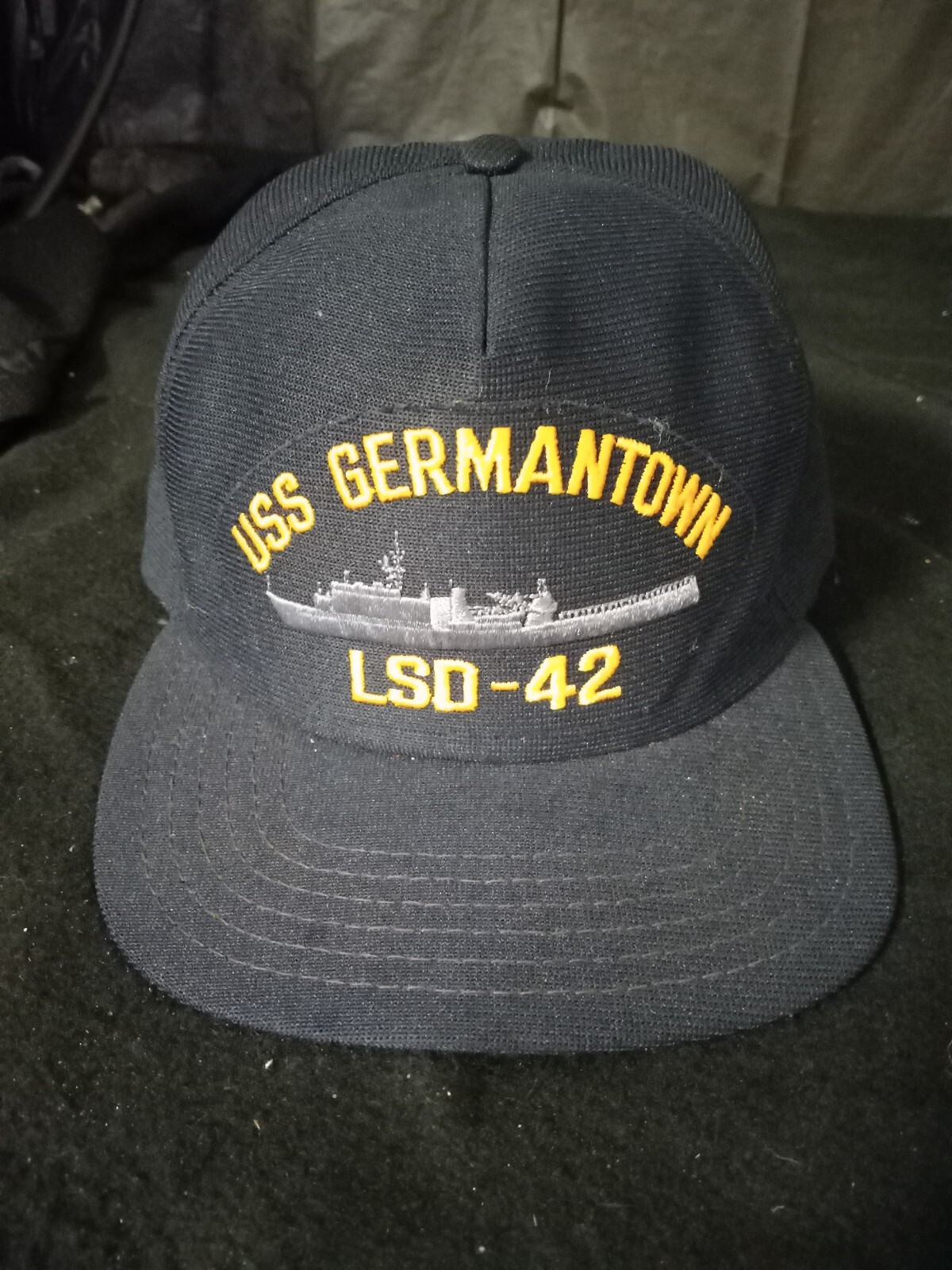 Vintage US Navy USN Ship baseball hat/cap USS GERMANTOWN LSD-42 Naval ...