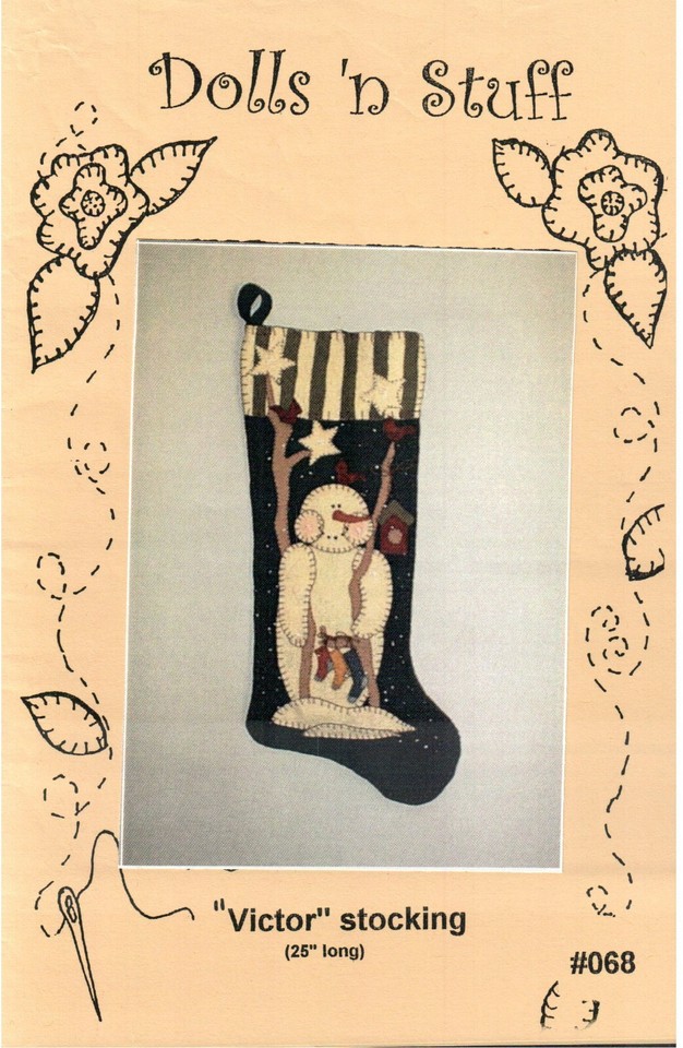Victor Stocking Old Fashioned Christmas Snowman Craft Pattern Country ...