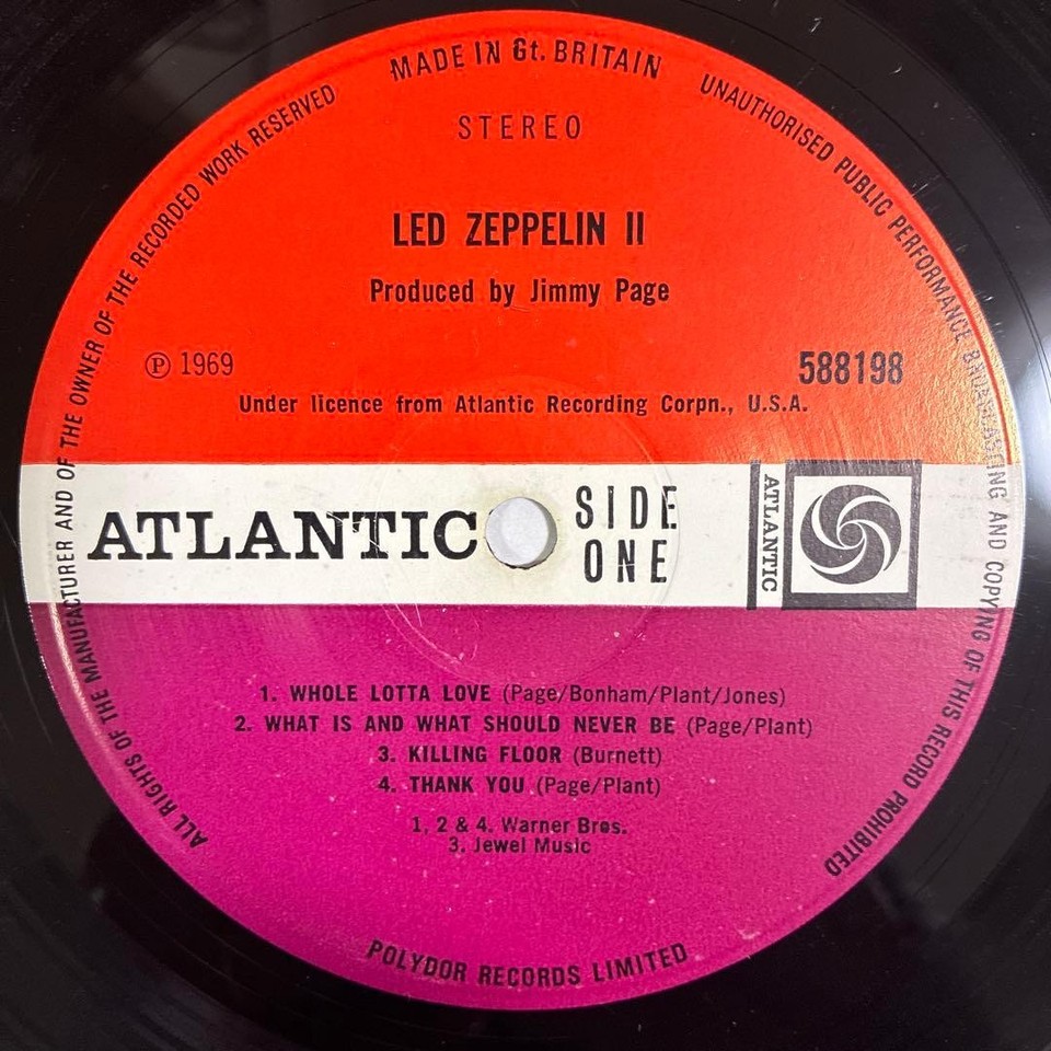 Led Zeppelin Ii Uk Original Pressing Vinyl Record Classic Rock Album ...